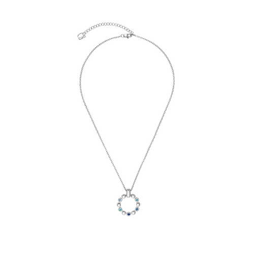COEUR DE LION Necklace Soft Cube Circle Glow - Ocean Silver