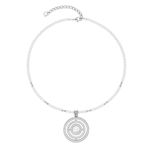 COEUR DE LION Necklace Amulet Modern Icon - Pearl Silver
