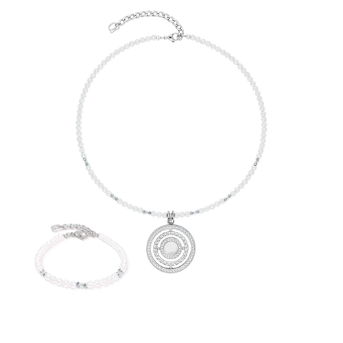 COEUR DE LION Necklace Amulet Modern Icon - Pearl Silver