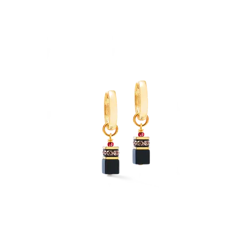 COEUR DE LION Geocube® Precious Classic Hoop Earrings - Ruby Noir