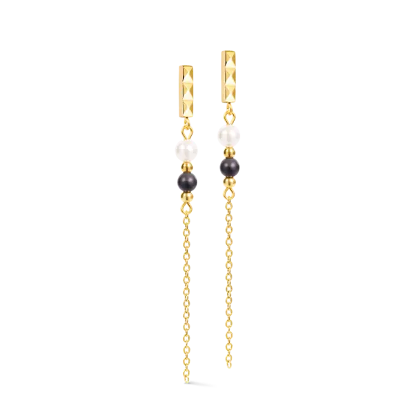COEUR DE LION Precious Fusion Offset Slider Stud Earrings - Onyx