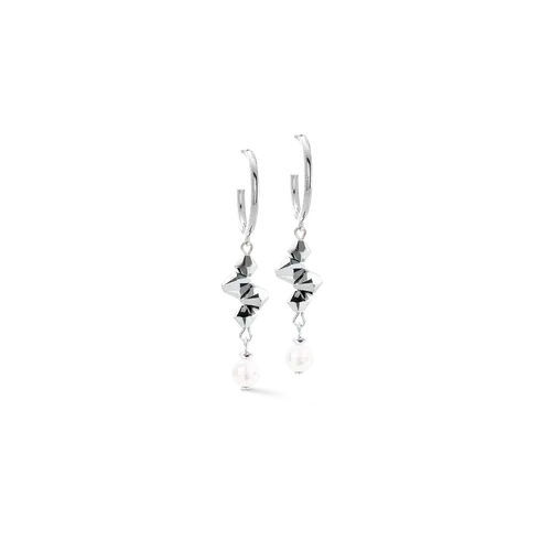 COEUR DE LION Hoop Earrings Dancing Crystals Fusion - Silver