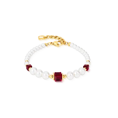 COEUR DE LION Cocktail Pearls Bracelet - Dark Red