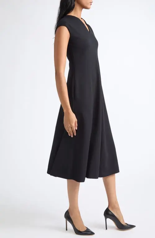 Emporio Armani Punto Milano V-neck Midi Dress