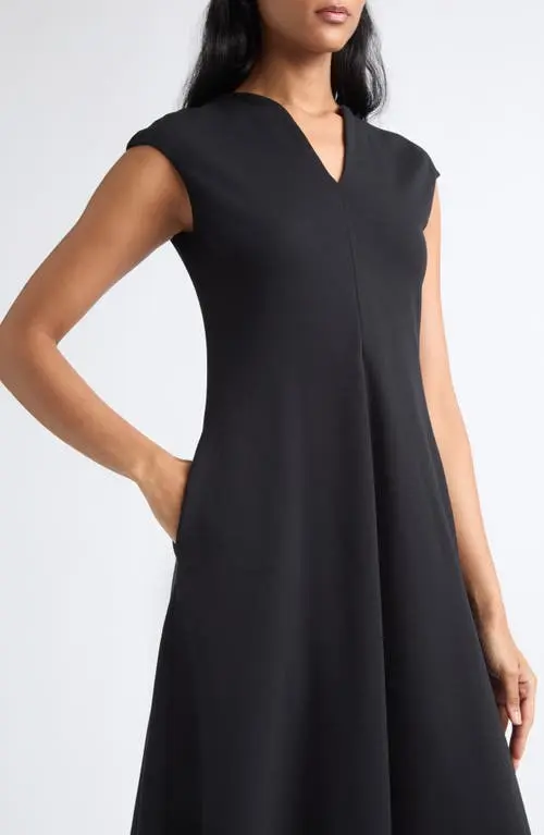 Emporio Armani Punto Milano V-neck Midi Dress