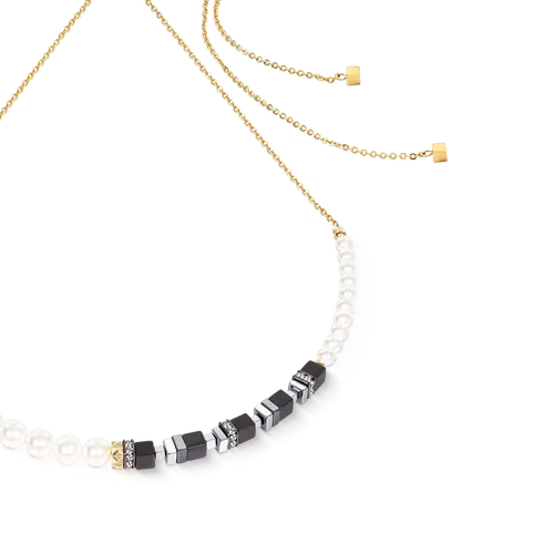 COEUR DE LION Precious Fusion Offset Slider Necklace Onyx