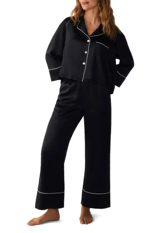 PETITE PLUME Celine Silk Pajama Set - Black