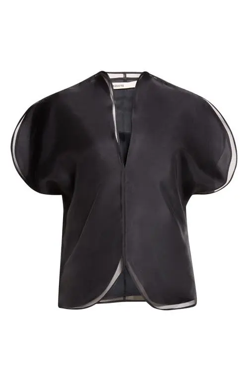 Khaite Briar Silk Organza Top - Black