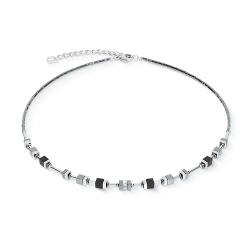 COEUR DE LION Cube Eclipse Necklace Onyx - Black-silver