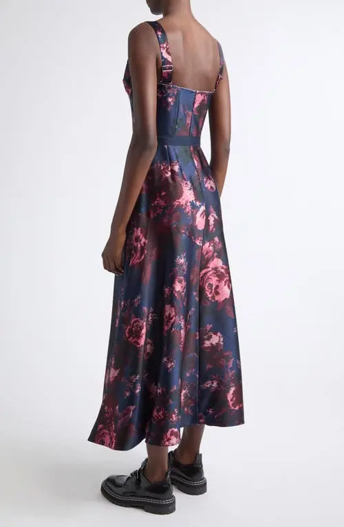 Erdem Floral Duchesse Satin Corset Dress