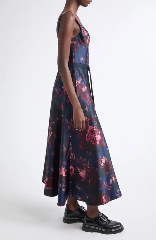 Erdem Floral Duchesse Satin Corset Dress