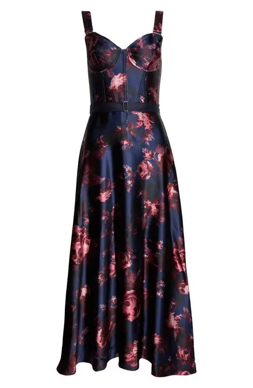 Erdem Floral Duchesse Satin Corset Dress