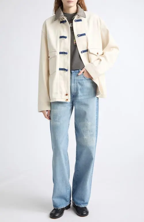 KURO Loose Denim Jacket With Adjustable Collar