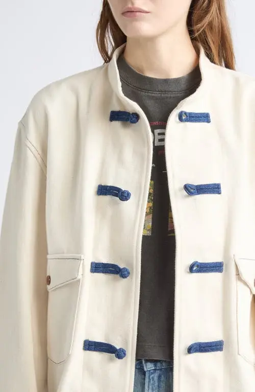 KURO Loose Denim Jacket With Adjustable Collar