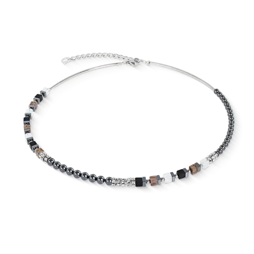 COEUR DE LION Necklace Precious Fusion Offset - Grey-silver