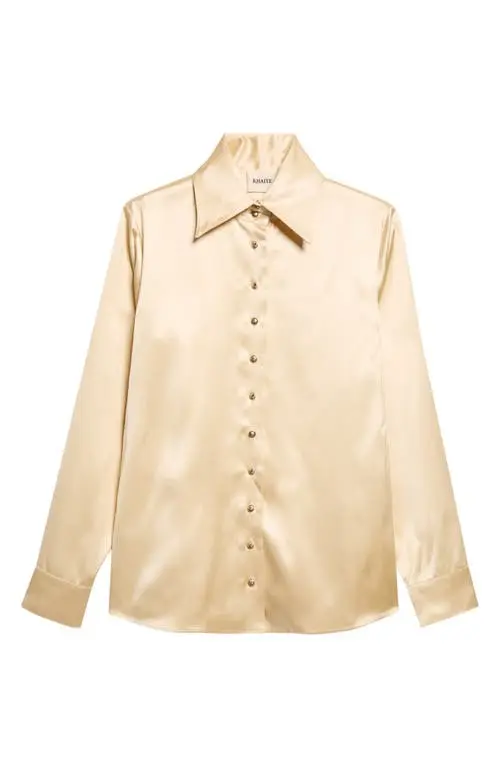 Khaite Ivy Satin Button-up Shirt