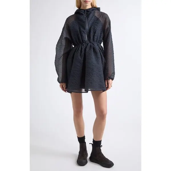 Cecilie Bahnsen Freesia Brodia Matelass Quarter Zip Minidress