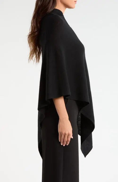 Nordstrom Wool & Cashmere Asymmetrical Poncho - Black