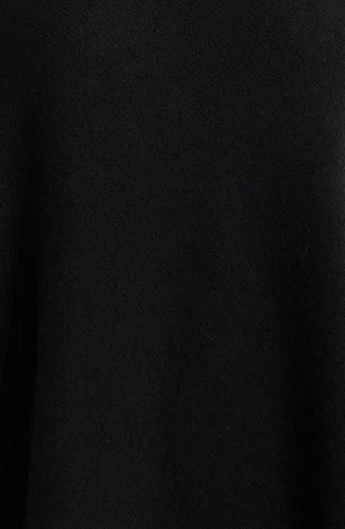 Nordstrom Wool & Cashmere Asymmetrical Poncho - Black