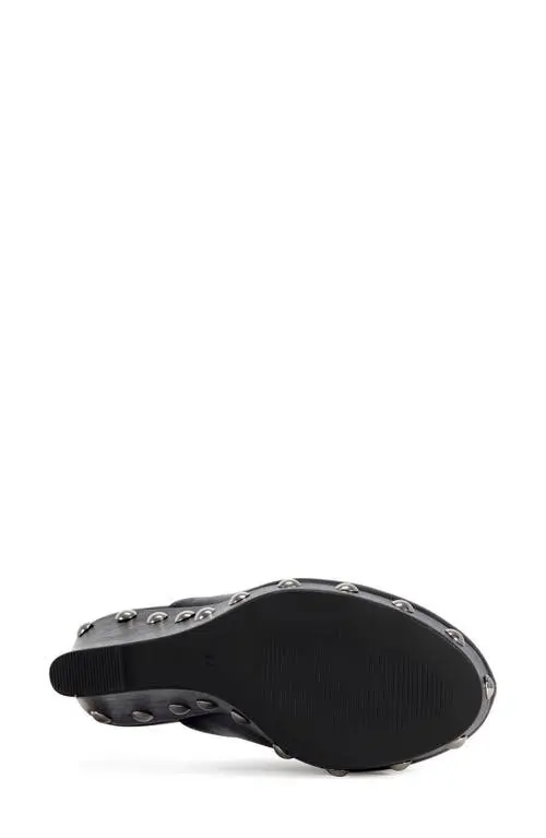 AZALEA WANG Riala Faux Leather Studded Wedge Mule