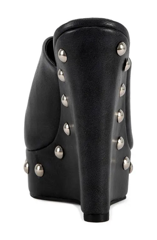 AZALEA WANG Riala Faux Leather Studded Wedge Mule