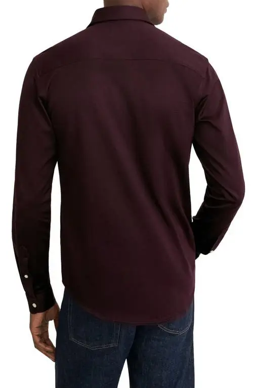 Eton Slim Fit Filo Di Scozia Cotton Jacquard Shirt - Medium Red
