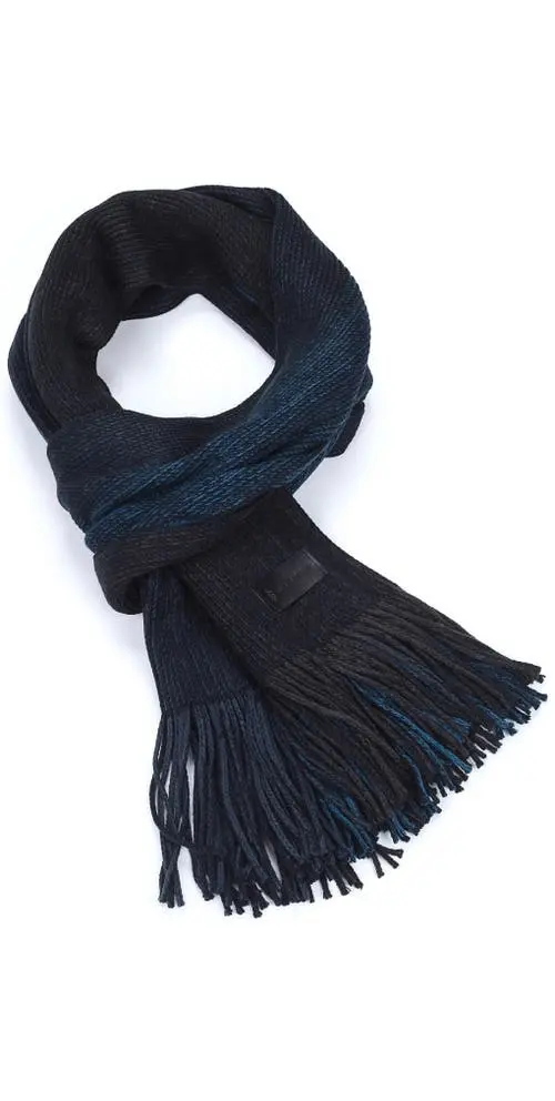 MIO MARINO King Striped Knit Scarf - Multi Moss