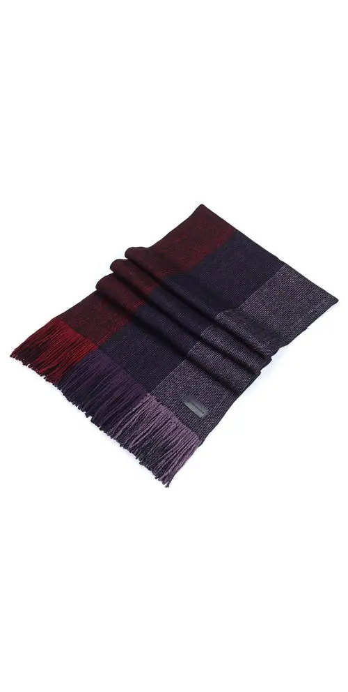 MIO MARINO King Striped Knit Scarf - Multi Purple