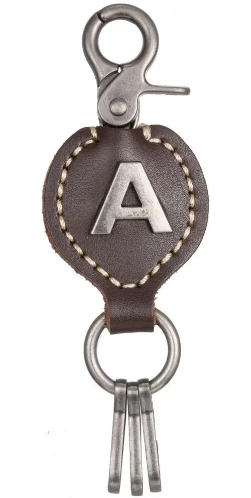 MIO MARINO Monogram Genuine Leather Keychain