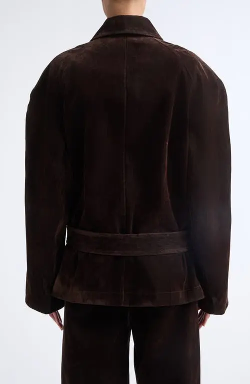 Ossou Cantle Belted Flocked Coat