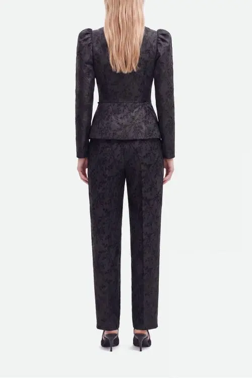 NOCTURNE Jacquard High Waist Carrot Trousers