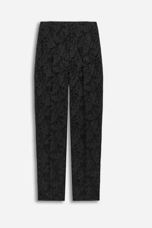 NOCTURNE Jacquard High Waist Carrot Trousers