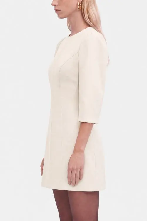 NOCTURNE Balloon Sleeve Seam Detail Mini Dress - Ivory