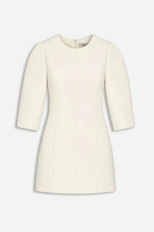 NOCTURNE Balloon Sleeve Seam Detail Mini Dress - Ivory