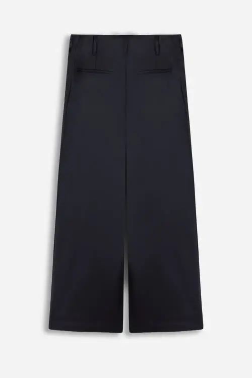 NOCTURNE Double Pleat Belted Trousers - Black