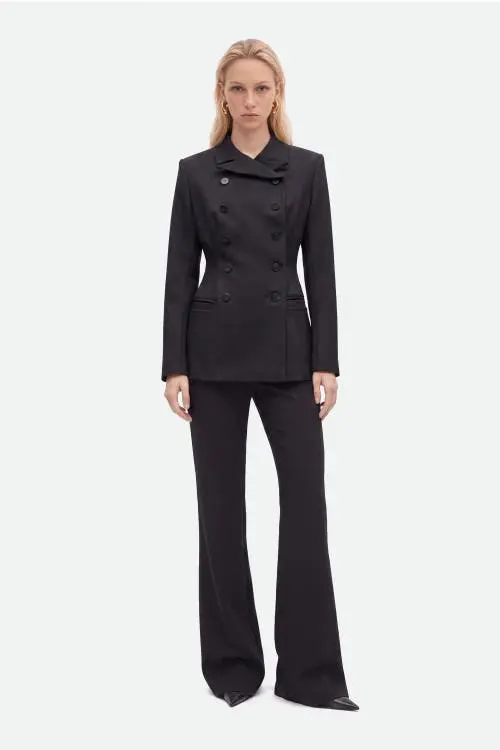 NOCTURNE Padded Shoulder Double Breasted Jacket