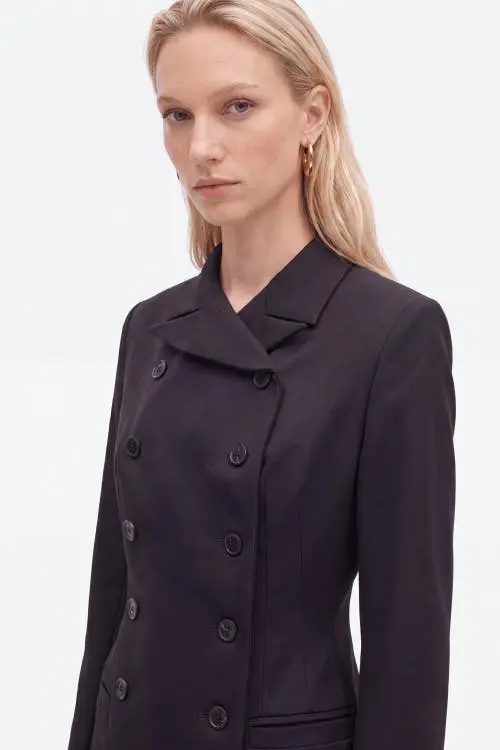 NOCTURNE Padded Shoulder Double Breasted Jacket