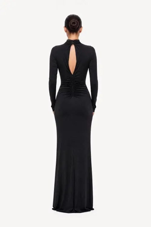 NOCTURNE Stone Detail Draped Maxi Dress