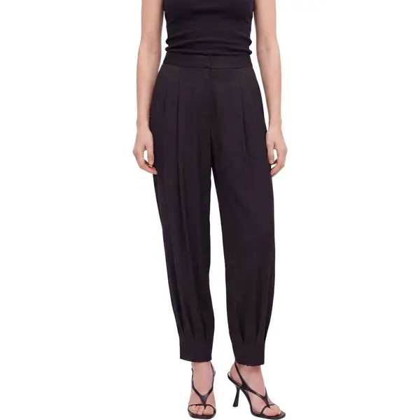 NOCTURNE Belted Harem Trousers - Black