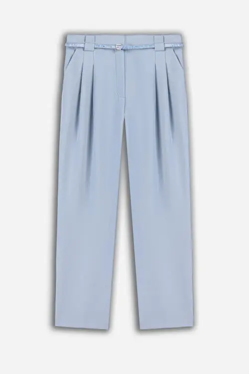 NOCTURNE Belt Detail Double Pleat Trousers