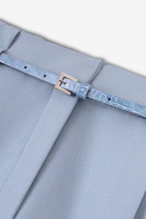 NOCTURNE Belt Detail Double Pleat Trousers