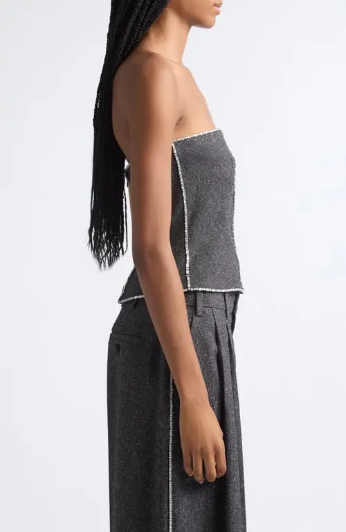 Alexander Wang Crystal Trim Strapless Bustier Top