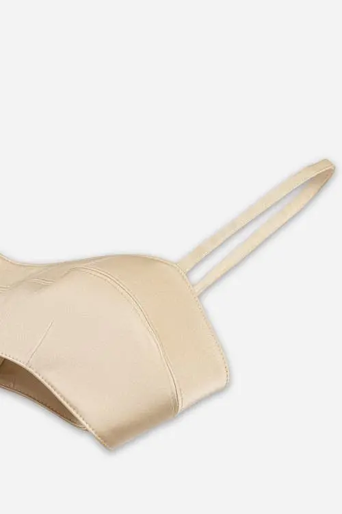 NOCTURNE String Strap Crop Top - Beige