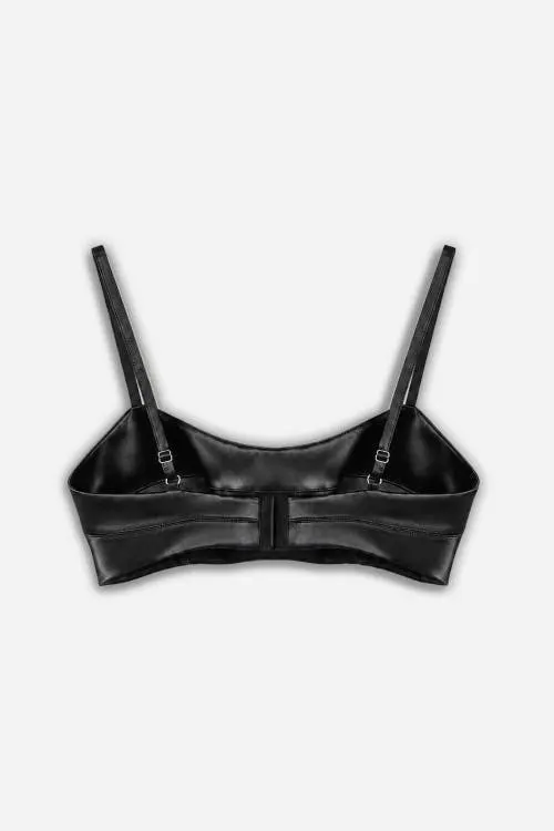 NOCTURNE String Strap Crop Top - Black