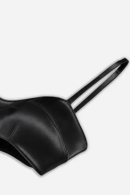 NOCTURNE String Strap Crop Top - Black