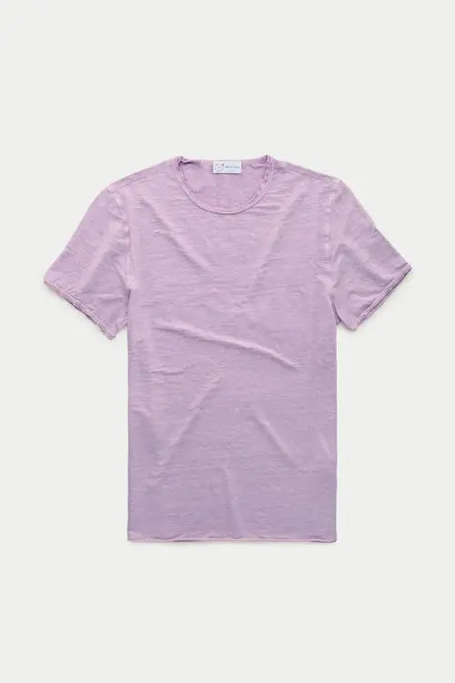 WOLF VS. GOAT (WVG) Short Sleeve Linen Roll Neck Tee Shirt