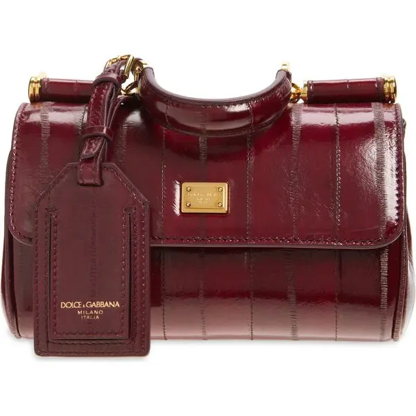 Dolce & Gabbana Small Sicily Anguilla Eel Skin Top Handle Bag