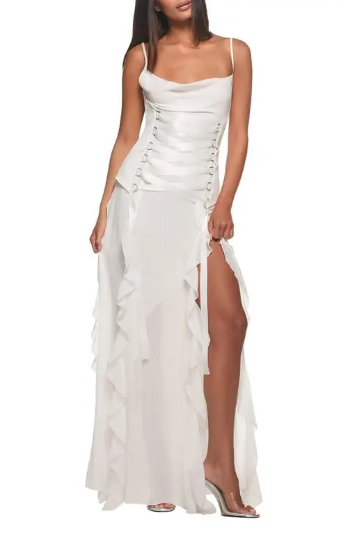 I.AM.GIA Marlette 2.0 Lace-up Ruffled Maxi Dress
