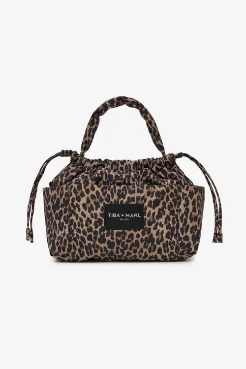 TIBA + MARL Mini Luna Drawstring Stroller Bag Lighter Print - Leopard