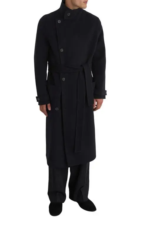 REISS Selation Wool Blend Belted Overcoat